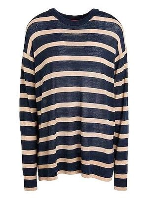 MAXCO. Striped Knit Top - Black