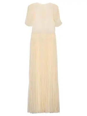 Prada Long Silk Chiffon Dress - Cream