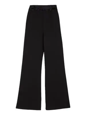 MAISON MARGIELA Wide-leg Trousers With Satin Trim - Black
