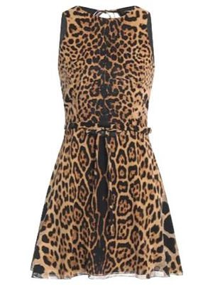 SAINT LAURENT Saint Laurent Leopard Print Silk Dress With Bow Embellishment