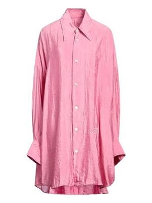MAISON MARGIELA Oversized Crinkled Satin Shirt - Pink