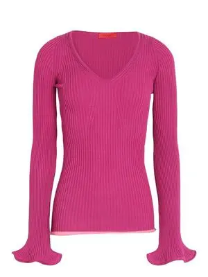 MAXCO. Max&co. Ribbed V-neck Long Sleeve Knit Jumper - Pink
