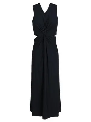 MAXCO. Max&co. Sleeveless V-neck Gathered Jersey Maxi Dress - Black