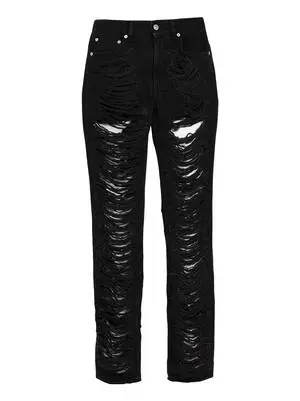 MAISON MARGIELA Washed Ripped Slim-fit Jeans - Black