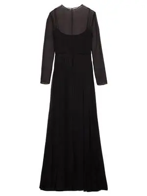 Prada Long Silk Chiffon Dress - Black
