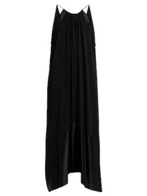 Max Mara Satin Crepe Flared Maxi Dress - Black