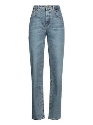 Sportmax High Waisted Straight Leg Denim Trousers - Gray