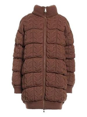 Max Mara Wool Knitted Down Coat - Brown