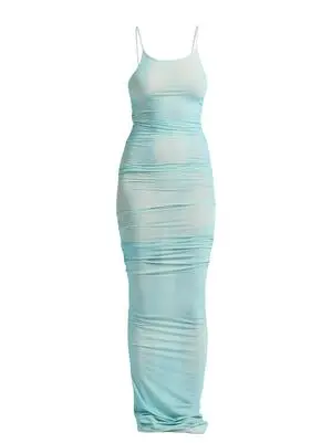 MAISON MARGIELA Ruched Sleeveless Maxi Dress - Blue
