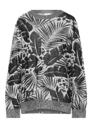 SAINT LAURENT Saint Laurent Floral Print Long Sleeve Sweater