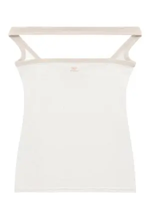 COURREGES Courrèges AC Logo Embroidered Contrast Top