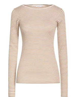 Brunello Cucinelli Striped Long Sleeve Sweater - Nude