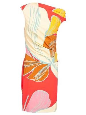 MAXCO. Max&co. Sleeveless Draped Neckline Bodycon Dress - Multicolor