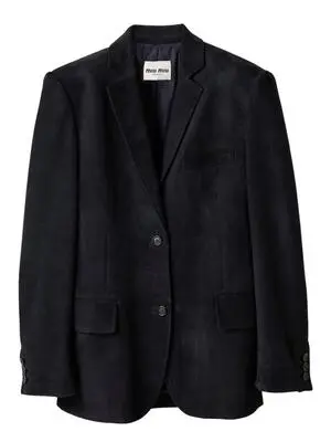 MIU MIU Miu Miu Waxed Suede Leather Blazer