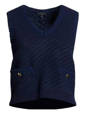 Rag & Bone Sleeveless V-neck Knitted Sweater With Pockets - Black