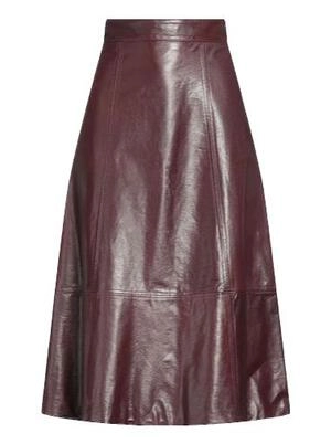 Brunello Cucinelli Leather A-line Skirt - Red