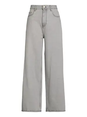 GANNI Ganni High-Waisted Wide-Leg Jeans Gray