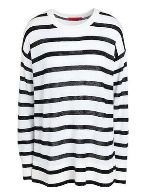 MAXCO. Lightweight Striped Knit Sweater - White
