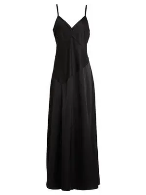 MAXCO. Max&co. Sleeveless Maxi Slip Dress With Side Slit - Black