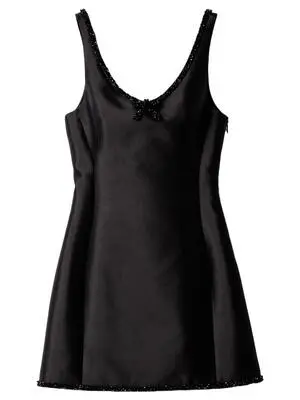 MIU MIU Miu Miu Embroidered Silk And Wool Mini-Dress