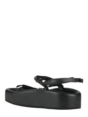 MAISON MARGIELA MM6 Maison Margiela Black Leather Platform Sandals