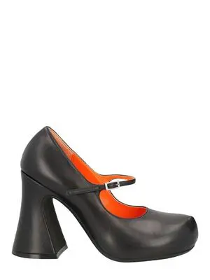 Marni Round Toe Buckled High Heels - Black