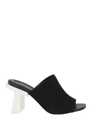 Tory Burch Two-tone Geometric Heel Sandals - Black