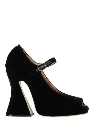MAISON MARGIELA Velvet Mary Jane High Heels - Black