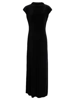MAXCO. Max&co. Flared Velvet Maxi Dress - Black
