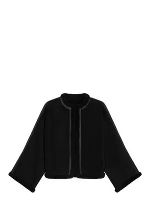 Celine Suede Jacket With Quilted Details - Black