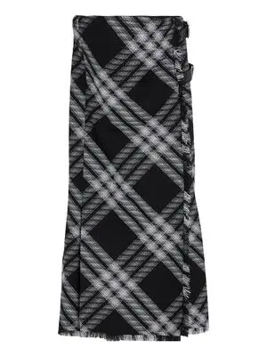 BURBERRY Burberry Plaid Off-the-Shoulder Tweed Dress
