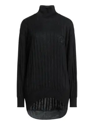 Balenciaga Ribbed Turtleneck Knit Sweater - Black