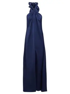 MAXCO. MAX&Co. Satin Halterneck Flared Maxi Dress