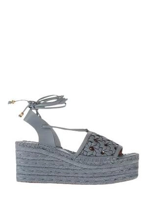Tory Burch Wedge Espadrille Sandals - Gray