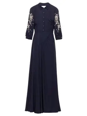 PRADA Prada Long Embroidered Sablé Dress