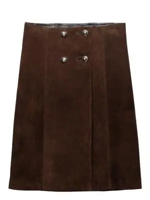 Prada Suede Skirt - Brown