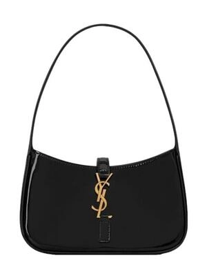 Saint Laurent Mini Le 5 À 7 In Patent Leather - Black