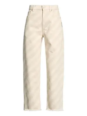 Marni Marni Straight-Leg Cropped Trousers With Diagonal Stripes Nude
