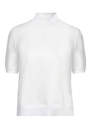 Tory Burch Mock Neck Short Sleeve Jumper - White