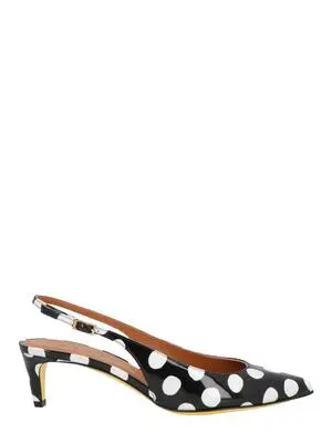 Marni Polka Dot Pointed-toe High-heeled Slingback Sandals - Black