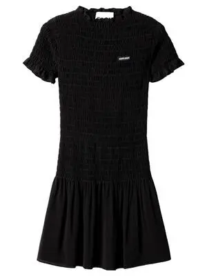 MIU MIU Miu Miu Georgette Mini-Dress With Logo Tag