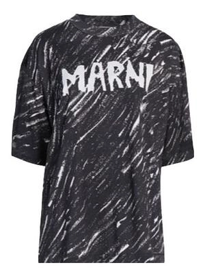 Marni Two-tone Printed T-shirt - Black