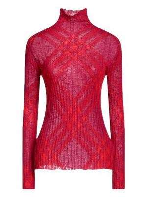Burberry Geometric Print Turtleneck Sweater - Red