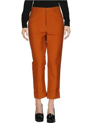 Marni Woven Trousers With Folded Hem - Brown