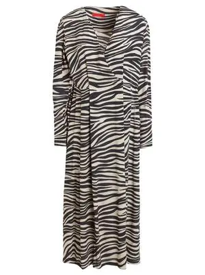MAXCO. Max&co. Zebra Print Midi Dress - Black
