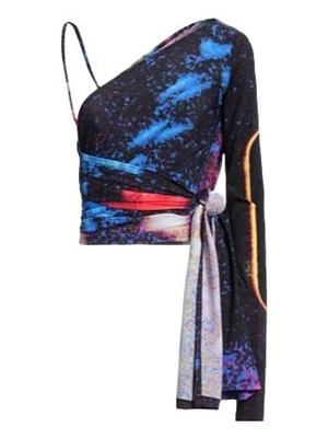 MAISON MARGIELA One-shoulder Printed Top - Black