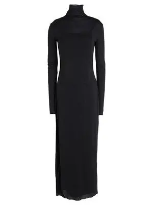 MAXCO. Long Sleeve Embellished Turtleneck Maxi Dress - Black