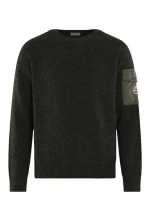 Moncler Logo Patch Crewneck Jumper - Black