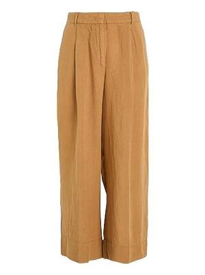 MAXCO. Max&co. High-waisted Wide-leg Linen Trousers - Brown