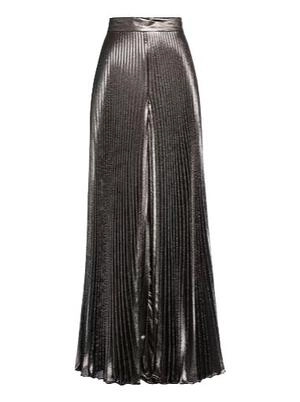 Max Mara High-waisted Pleated Metallic Wide-leg Pants - Black